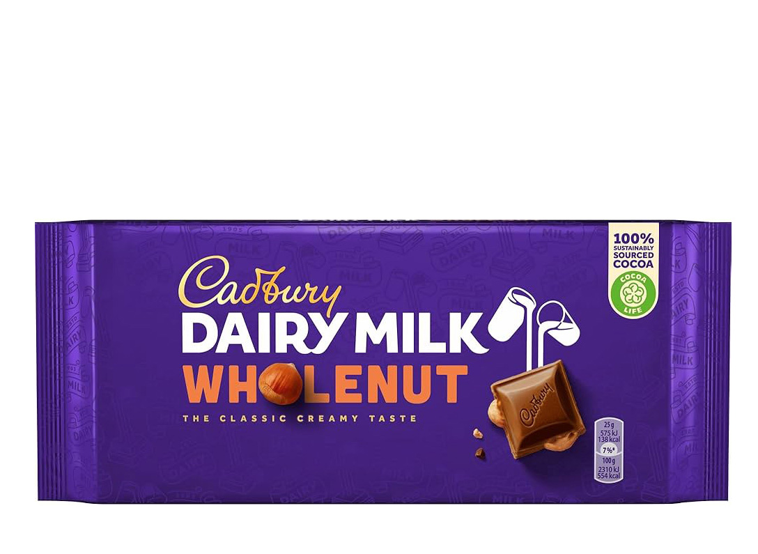 Cadbury Dairy Milk Large Bar (180g) Whole Hazelnut Chocolate 14 Pack ...