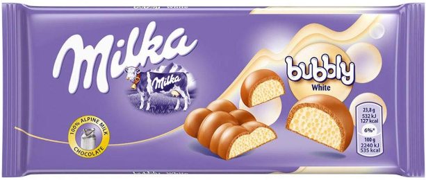 Milka Chocolate Bar, Bubbly White X15 – BalginLLC