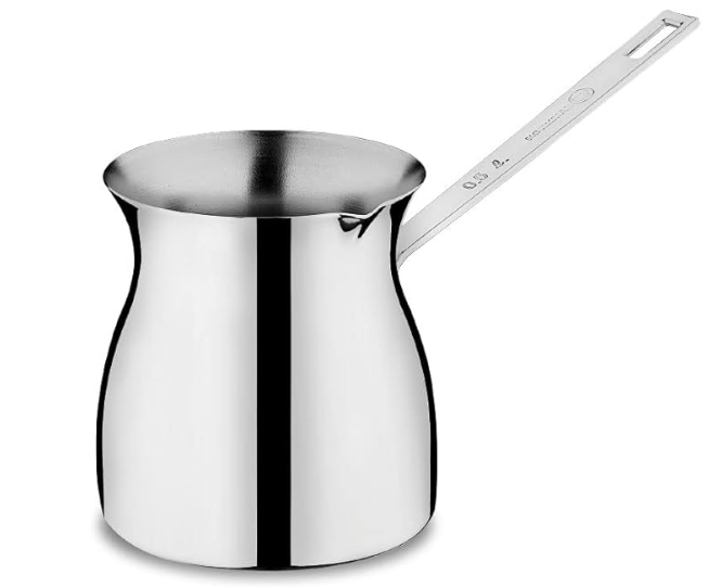 Thick All Solid Stainless Steel Cezve 0.5 liter (half liter / 500ml 17 ...
